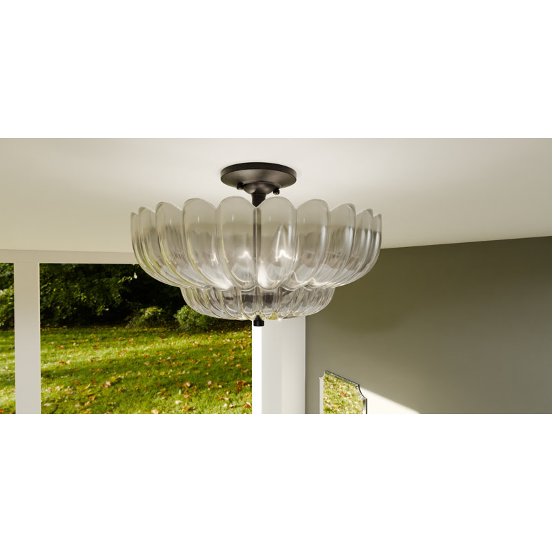 Birch Lane™ Libbie 4-Light Mottled Cocoa Semi-Flush Mount | Joss & Main